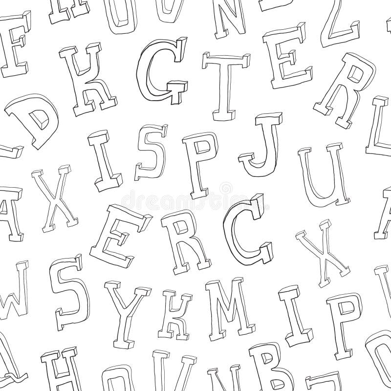 Letters seamless pattern stock vector. Illustration of mark - 44577210