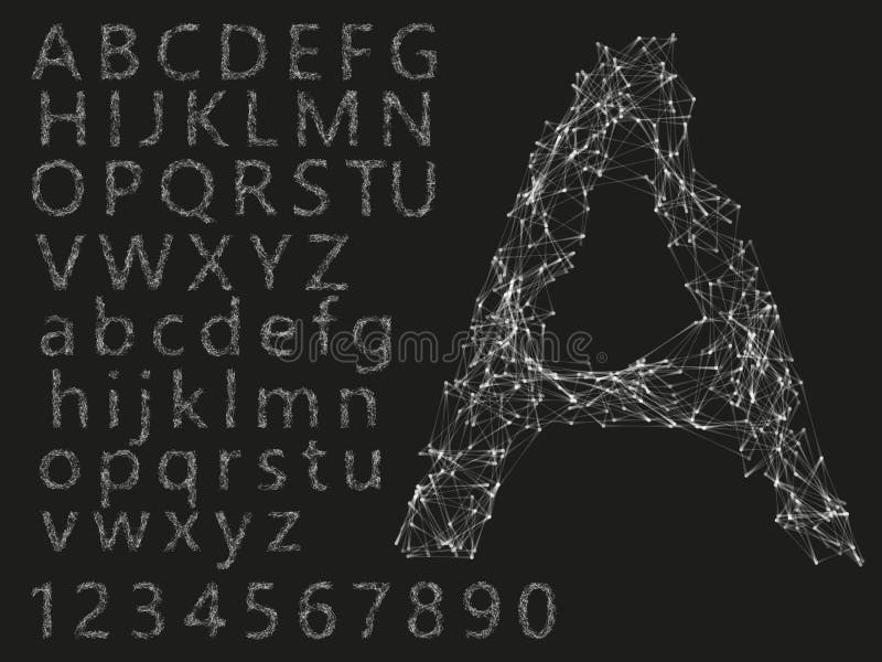 Letters Set with Connected Lines. Vector Illustration Stock Vector ...