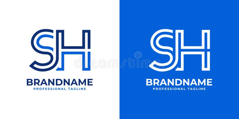 Letters SH Line Monogram Logo, Suitable for Business with SH or HS ...