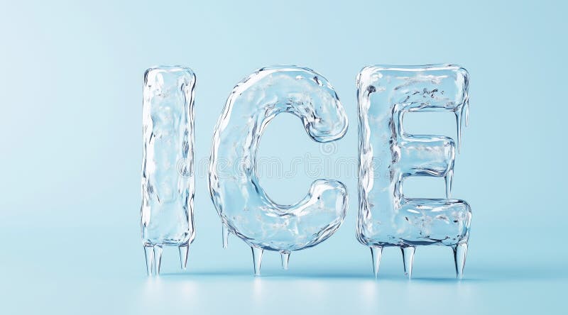 Letters Shaped Like the Word ICE are Melting and Dripping in a Cool ...