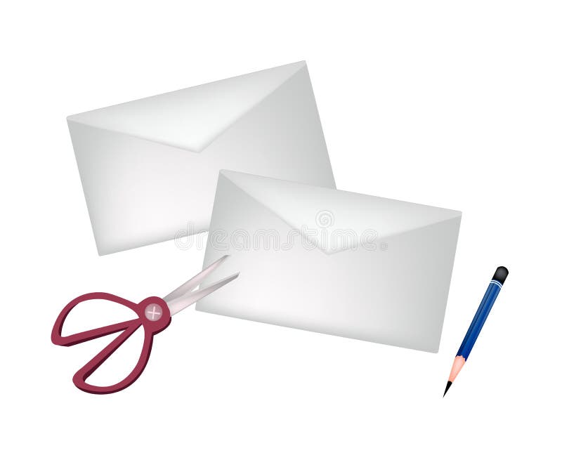 Letters with a Sharpened Pencil and Scissors Stock Vector ...