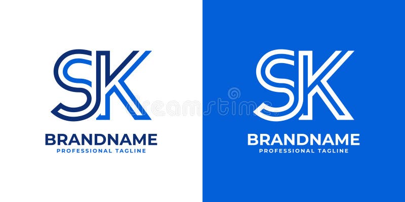 Letters SK Line Monogram Logo, Suitable for Business with SK or KS ...