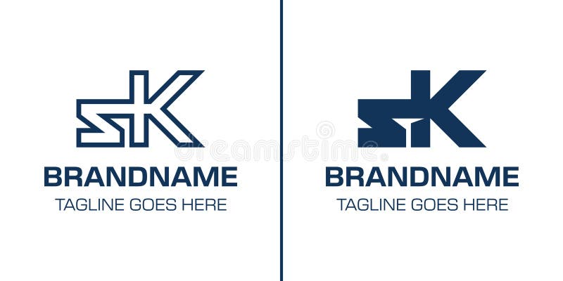 Letters SK Monogram Logo Set, Suitable for Any Brand with KS or SK ...