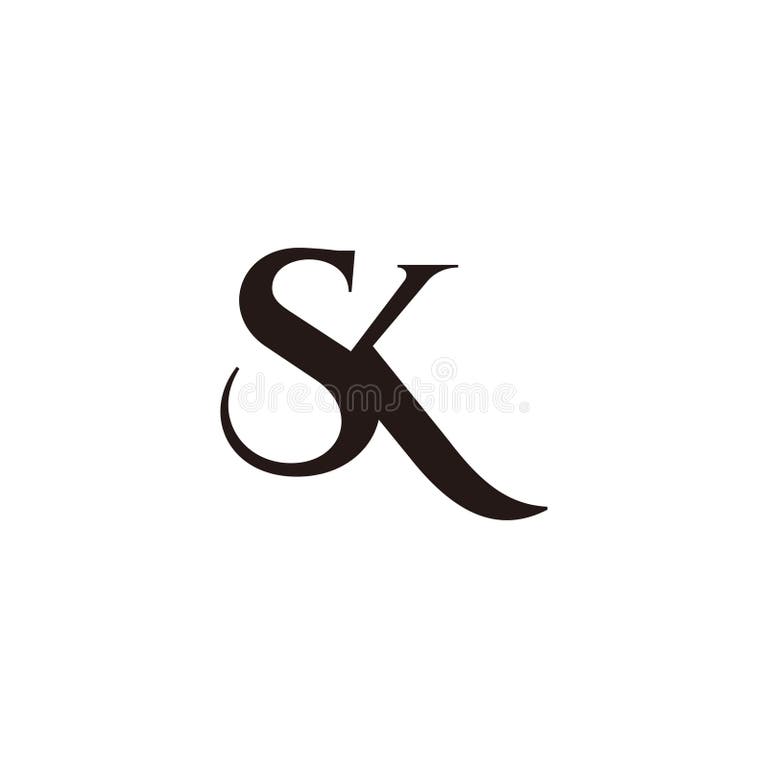 Letters Sk Simple Linked Elegant Curves Logo Vector Stock Vector ...