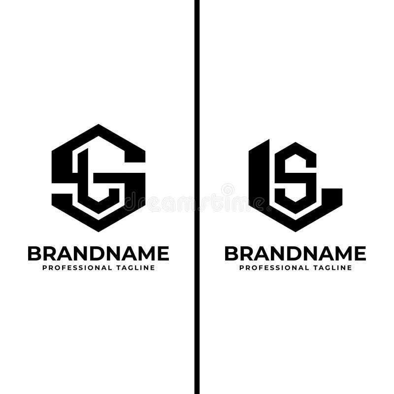 Letters SL and LS Hexagon Monogram Logo, Suitable for Business with SL ...