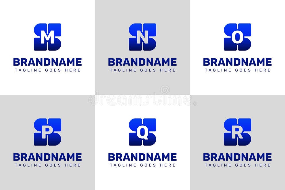 Letters SM SN so SP SQ SR Technology Logo Set, Symbolizing Innovation ...