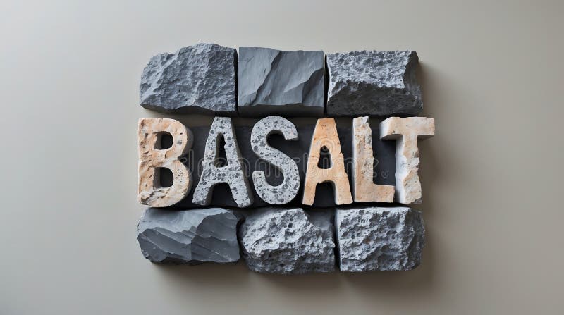 Basalt Letters Arranged with Pressed Basalt Stones on a Neutral ...