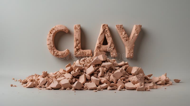 Crumbled Clay Letters Placed on a Neutral Background Create an Artistic ...