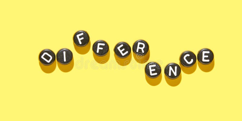 Letters Spelling Out Difference on Bright Yellow Background ...