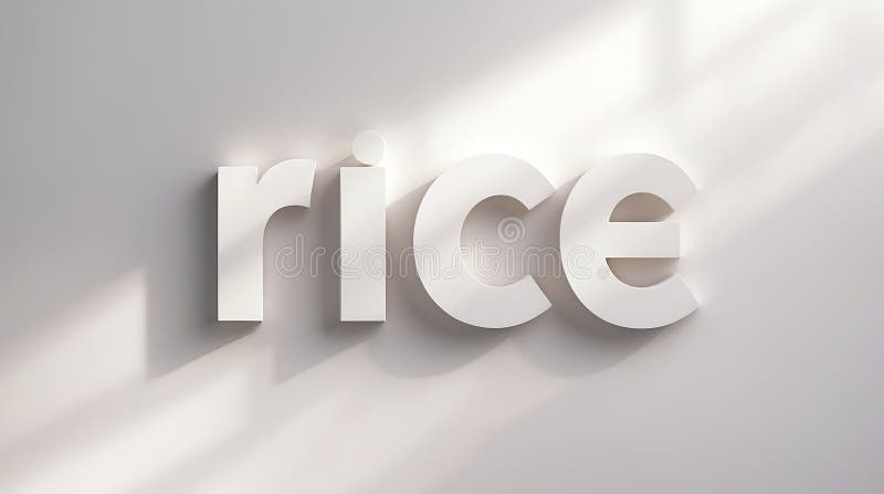 Letters Spelling Rice Cast Soft Shadows on a White Wall, Capturing ...