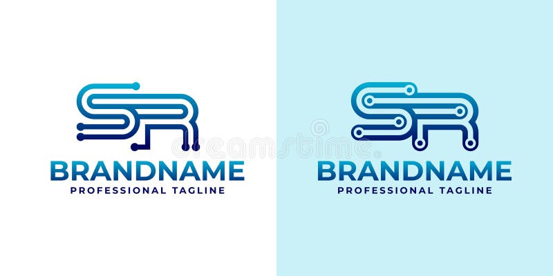 Letters SR Technology Logo, Great for Tech Hardware and Electronics ...