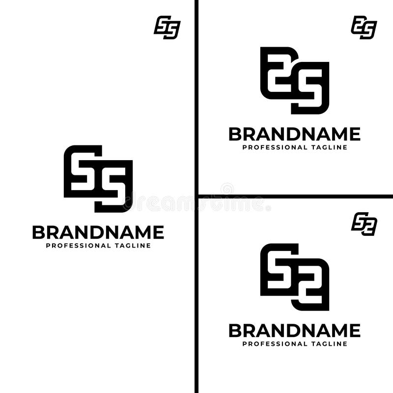 Letters SS SZ ZS Monogram Logo Set Stock Illustration - Illustration of ...