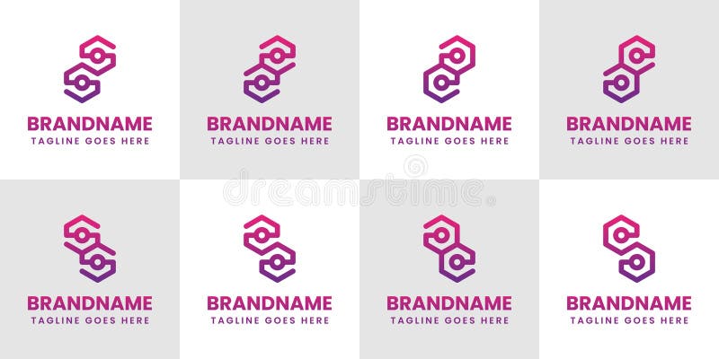 Letters SS ZZ AE EA Technology Logo Set, Symbolizing Innovation, Speed ...