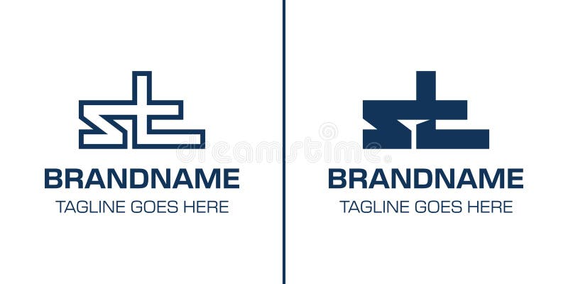 Letters ST Monogram Logo Set, Suitable for Any Brand with TS or ST ...