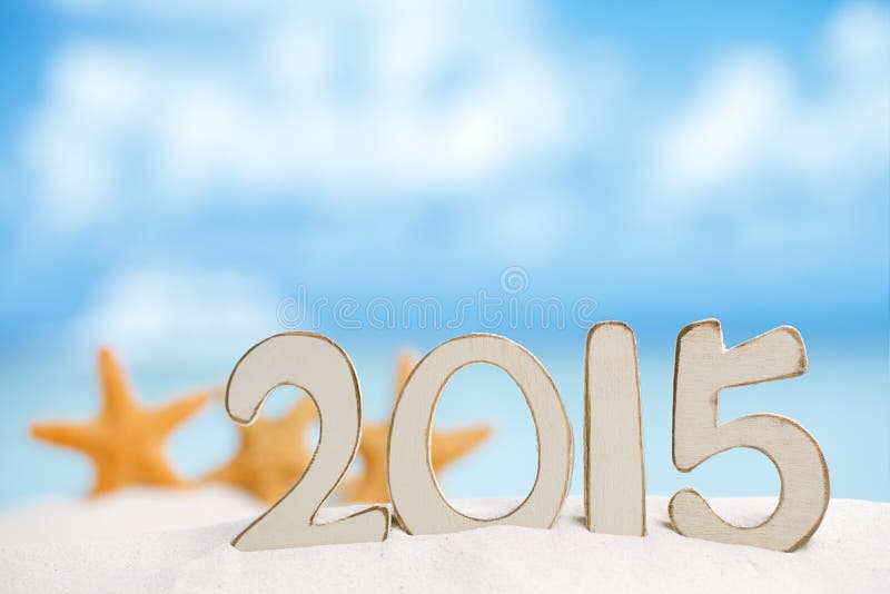2015 Letters with Starfish, Ocean , Beach and Seascape Stock Image ...