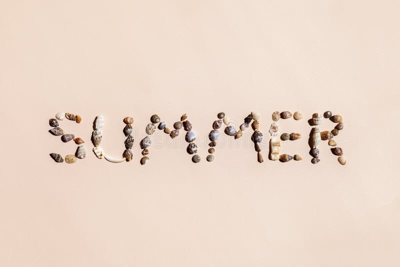 Letters Summer from Sea Shells, Relax Concept Stock Image - Image of ...
