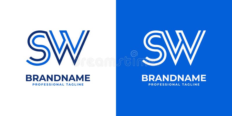 Letters SW Line Monogram Logo, Suitable for Business with SW or WS ...