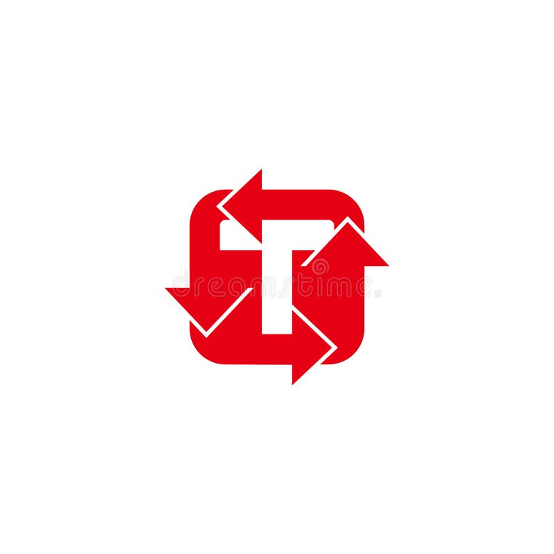 Letters T Turbine Rotate Arrows Motion Logo Vector Stock Vector ...