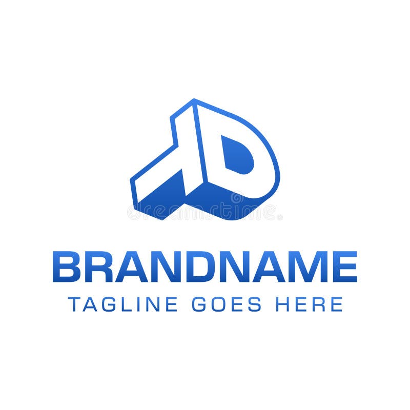 Letters TD 3D Monogram Logo, Symbolizes Strength, Dynamism, and ...