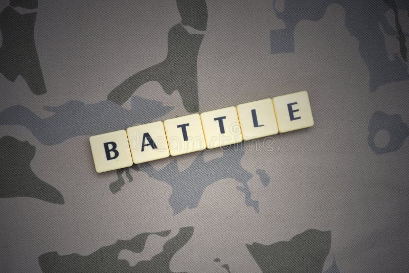 Letters with Text Battle on the Khaki Background. Military Concept ...