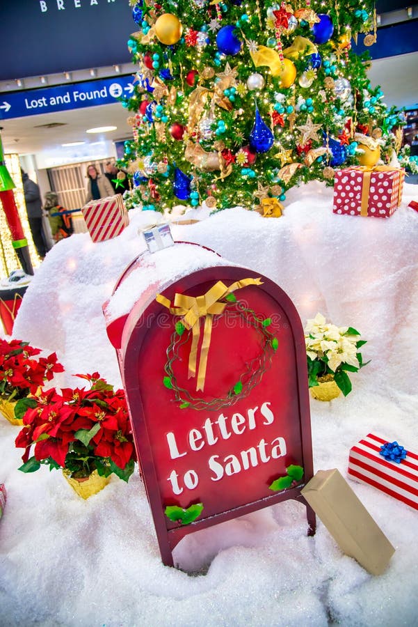 Letters To Santa Box in the Snow. Christmas Concept Editorial ...