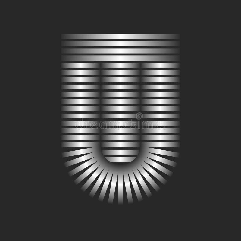 Letters TU or UT Logo Design Silver Thin Parallel Lines, Combination ...
