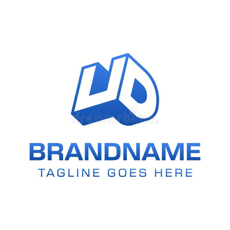 Letters UD 3D Monogram Logo, Symbolizes Strength, Dynamism, and ...