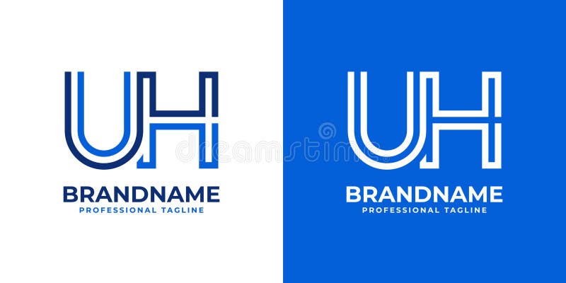Letters UH Line Monogram Logo, Suitable for Business with UH or HU ...