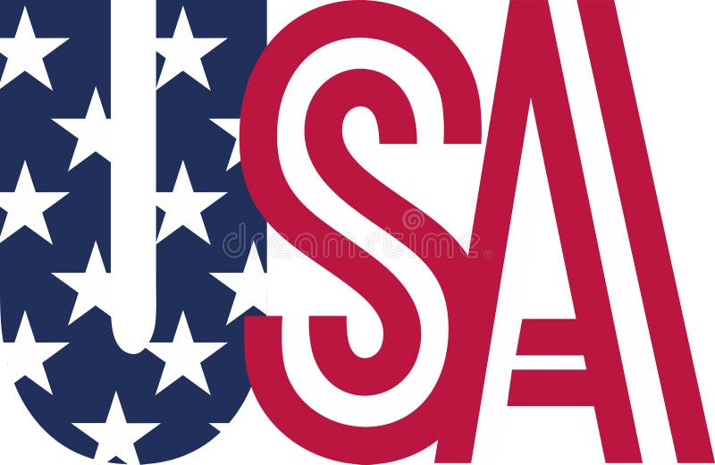 The Letters the USA are Completed in the Form of the Stars-striped US ...