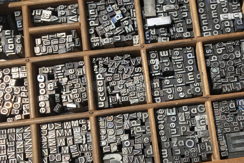 Metal Type Sorts in a Typographical Drawer Stock Image - Image of ...