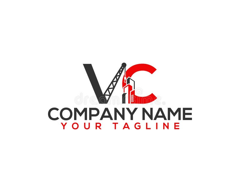 Letters VF with Crane and Real Estate Construction Logo. Stock Vector ...
