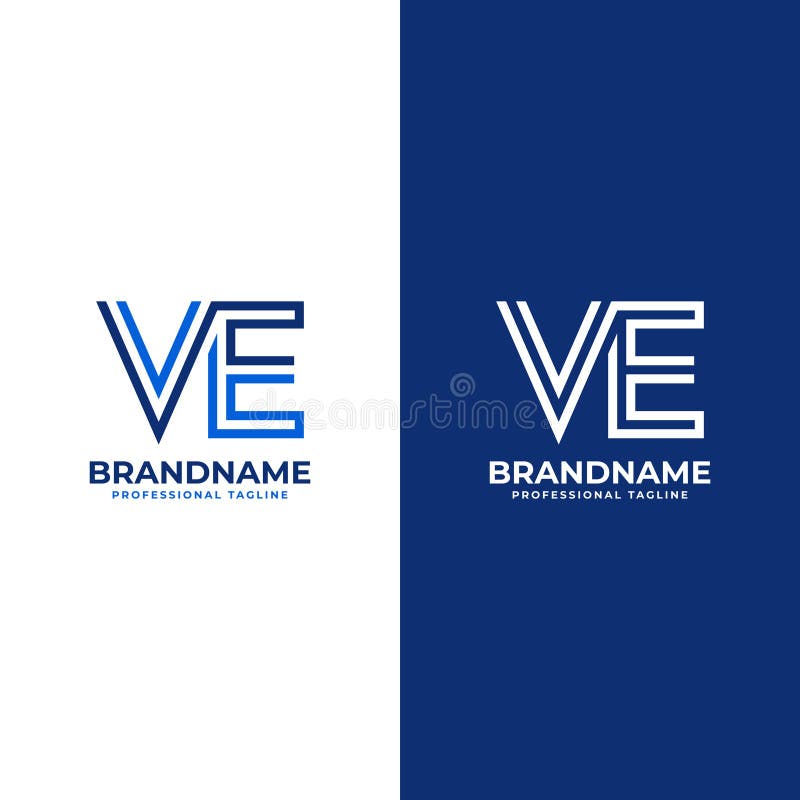 Letters VE Line Monogram Logo, Suitable for Business with EV or VE ...