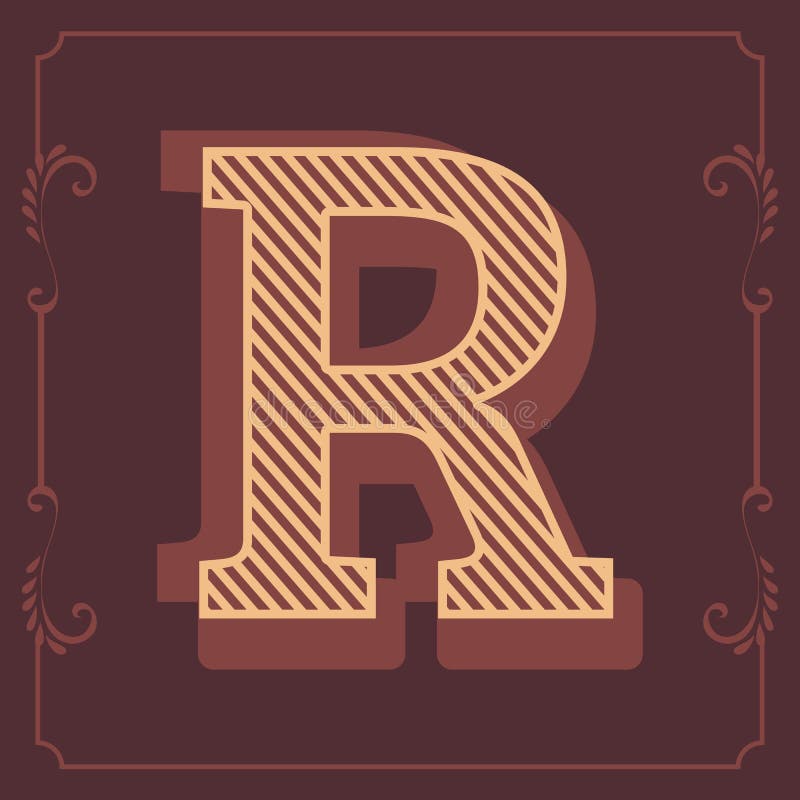 Letters Attractive Vintage Vector Design Stripes Alphabet Stock Vector ...