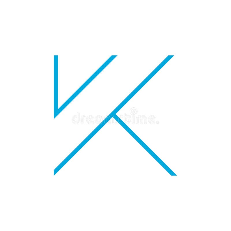 Letters Vk Simple Geometric Thin Line Logo Stock Vector - Illustration ...