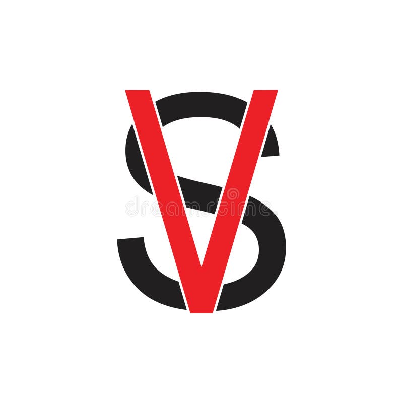 Letters Vs Simple Line Logo Vector Stock Vector - Illustration of ...