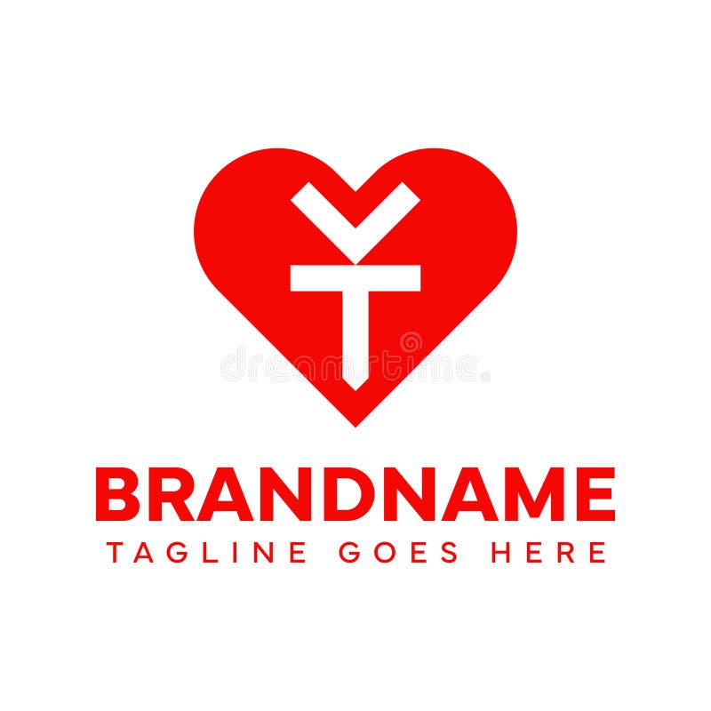 Letters VT Love Logo, Symbolizing Love, Care, and Connection Stock ...