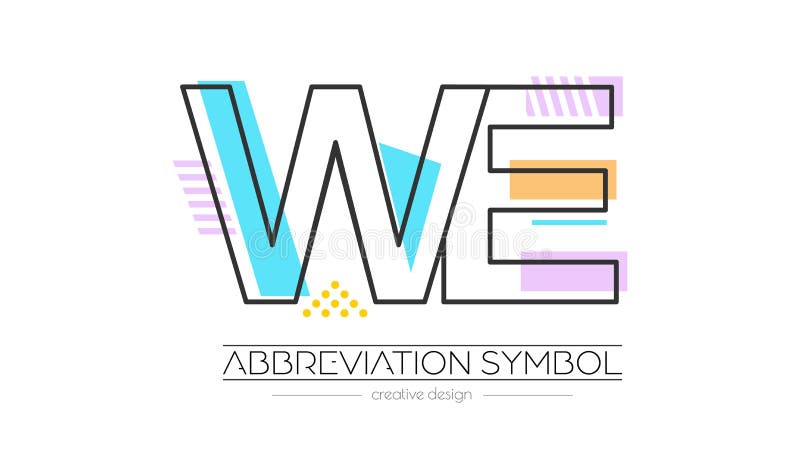 Letters W and E. Merging of Two Letters. Initials Logo or Abbreviation ...