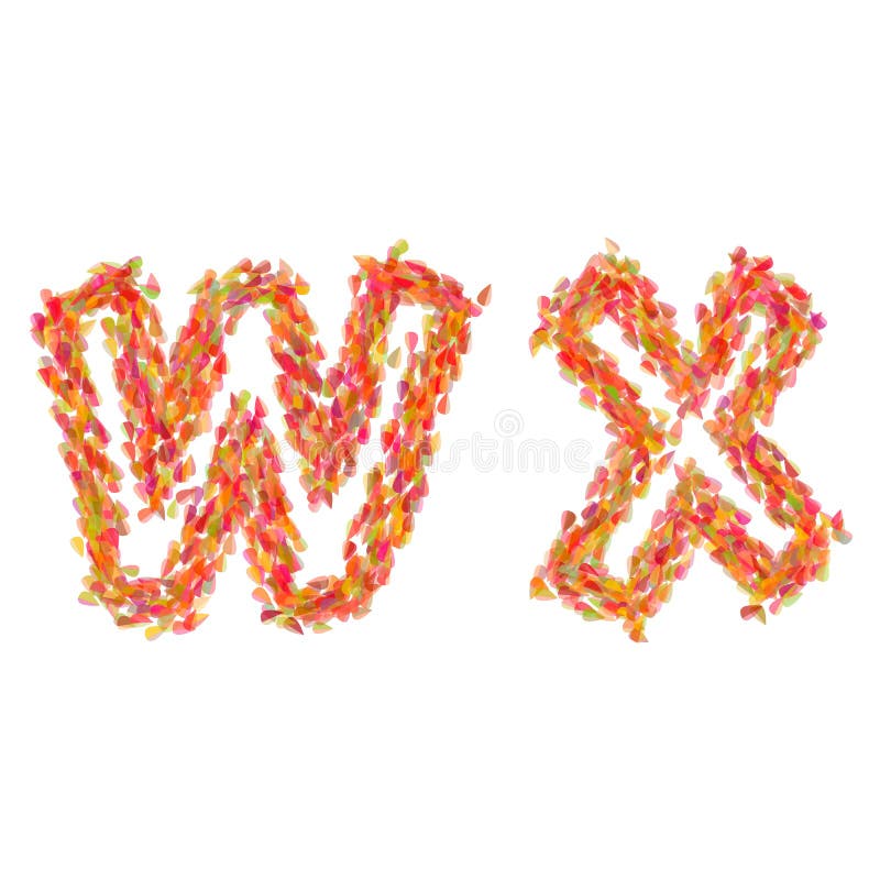 The Letters W, X Made of Autumn Leaves Stock Photo - Image of green ...