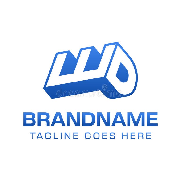 Letters WD 3D Monogram Logo, Symbolizes Strength, Dynamism, and ...