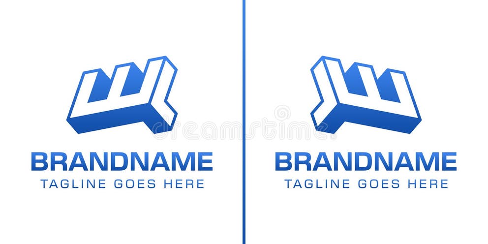 Letters WL or JW 3D Monogram Logo, Symbolizes Strength, Dynamism, and ...