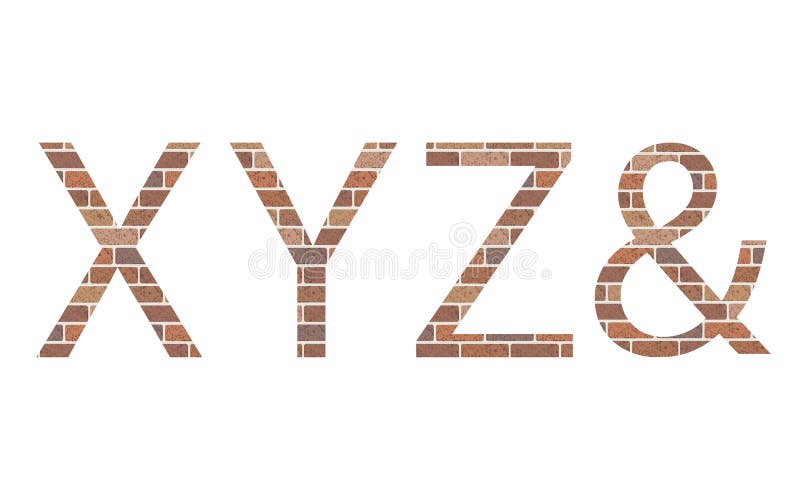 Letters XYZ in bricks stock vector. Illustration of vector - 99492807