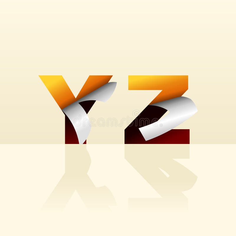 Letters Y Z with Chipped Design Typography Stock Vector - Illustration ...