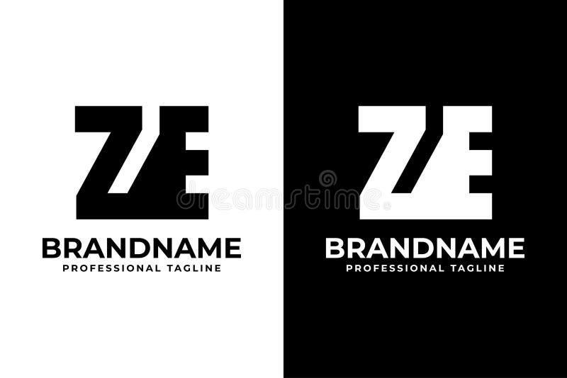 Letters ZE Monogram Logo, Suitable for Any Business with ZE or EZ ...