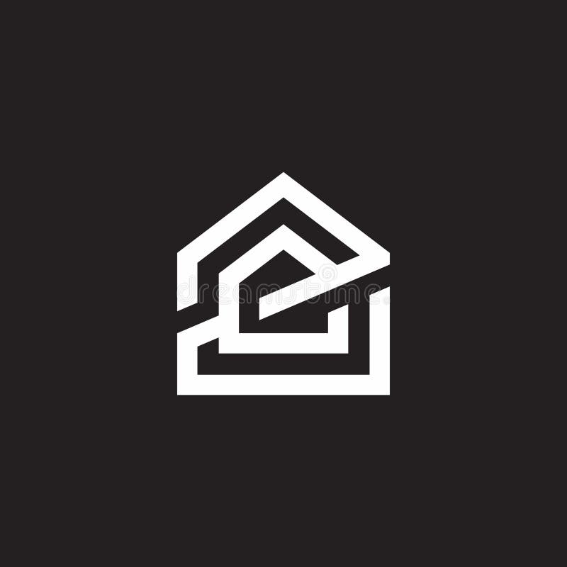 Letters Ze Simple Emblem Overlap House Logo Vector Stock Vector ...