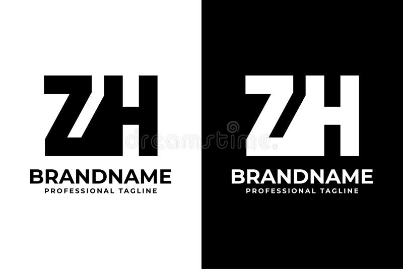 Letters ZH Monogram Logo, Suitable for Any Business with ZH or HZ ...