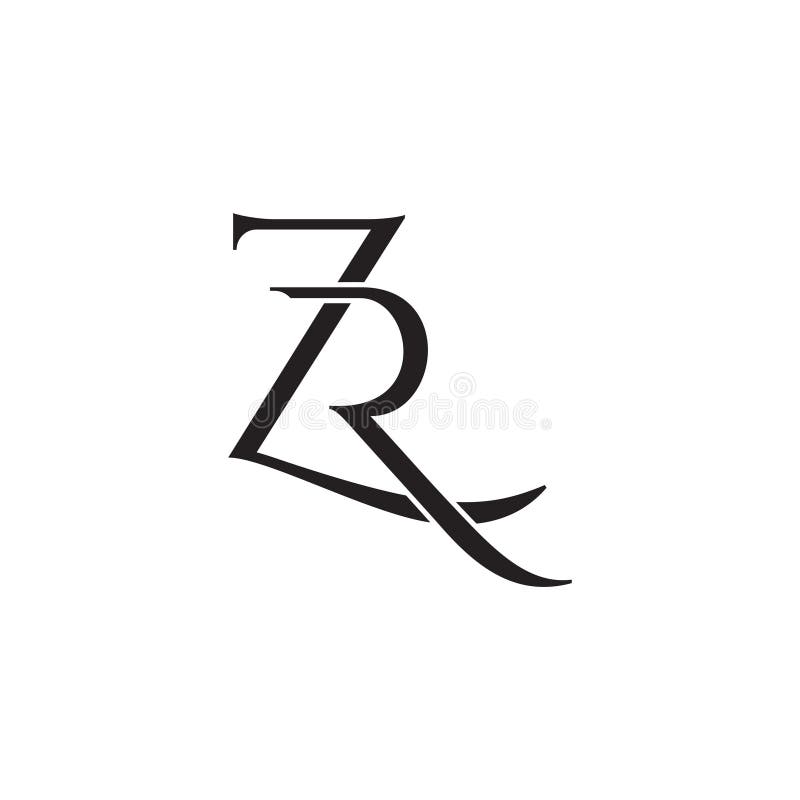 Letters Zr Linked Curves Font Elegant Logo Vector Stock Vector ...