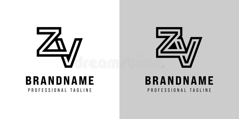 Letters ZV Monogram Logo, Suitable for Any Business with ZV or VZ ...