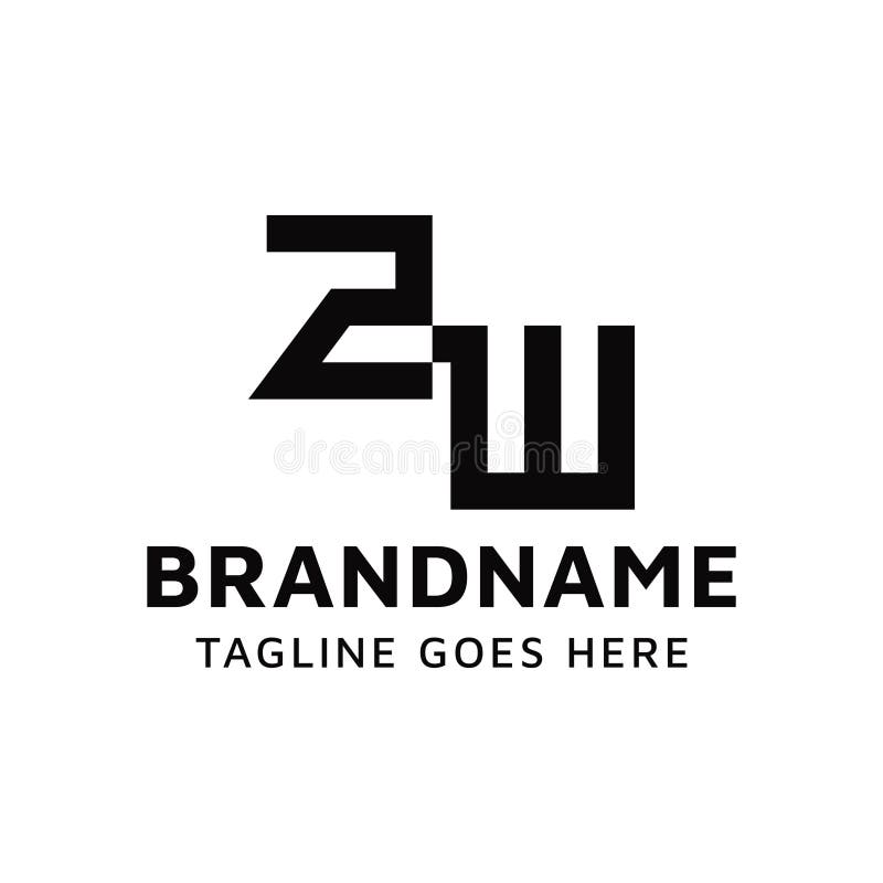 Letters ZW Monogram Logo Set, Suitable for Any Business with WZ or ZW ...