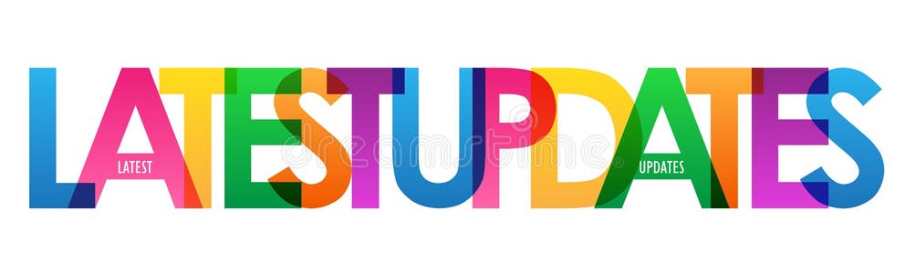 LATEST UPDATES Colorful Typography Banner Stock Vector - Illustration ...