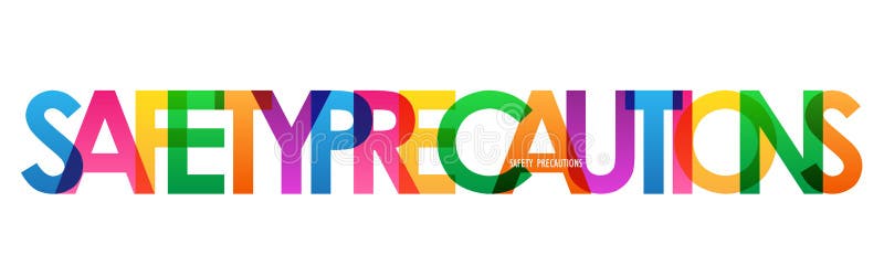 SAFETY PRECAUTIONS Colorful Typography Banner Stock Vector ...